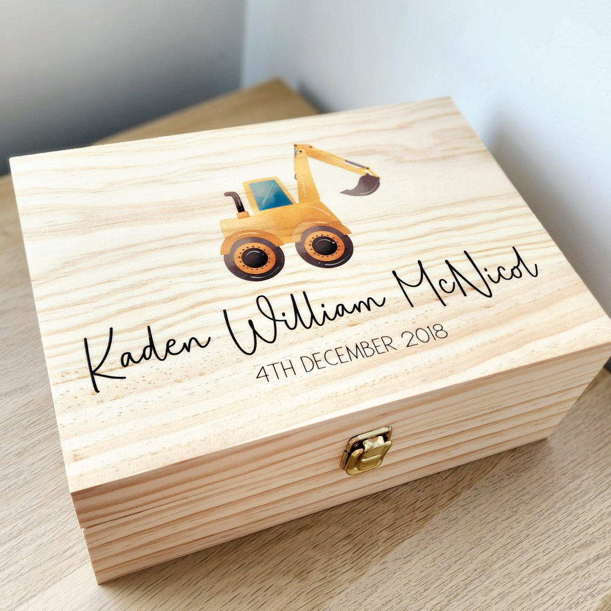 Construction Digger Keepsake Box – Strachan Creative