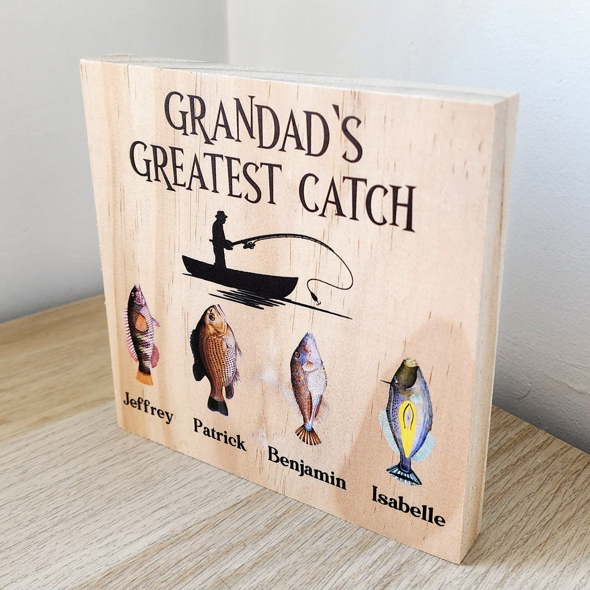 Greatest Catch Wooden Block – Strachan Creative