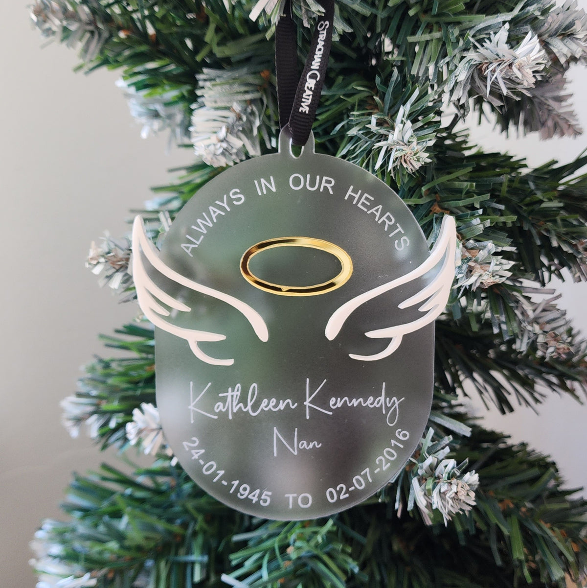 Memorial Decoration with Angel Wings & Halo | Strachan Creative
