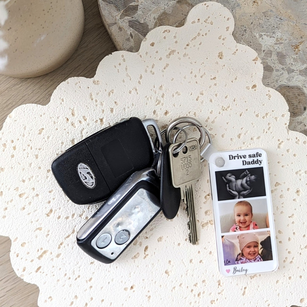 Drive Safe Photo Keyring – Strachan Creative