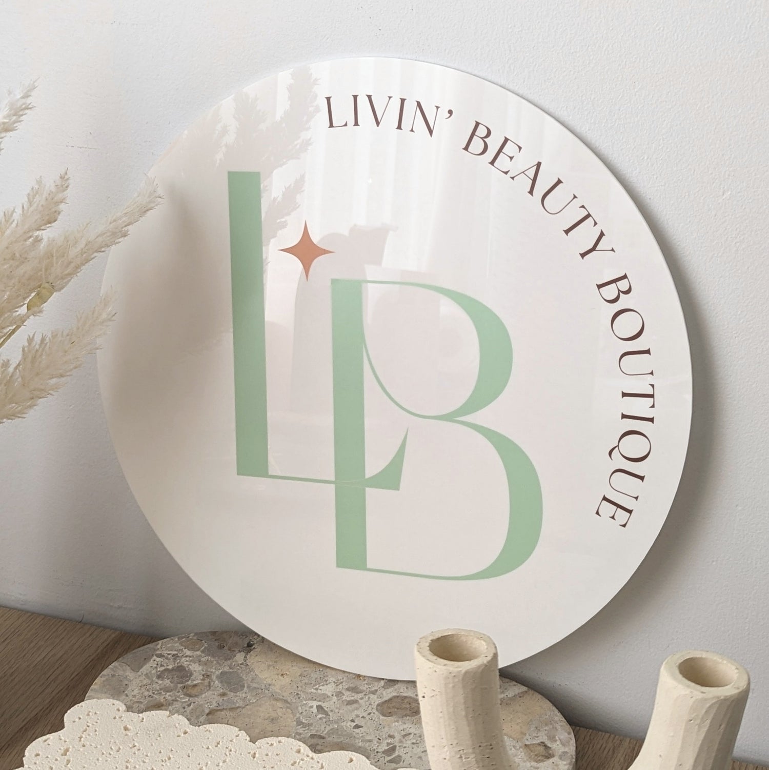 Logo - Round White Acrylic Sign / Plaque – Strachan Creative
