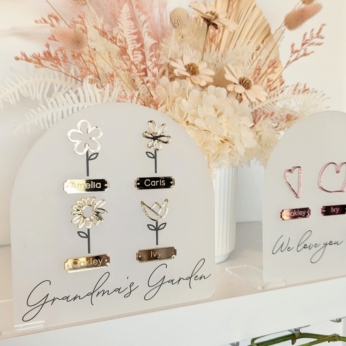 Flower Garden Plaque with Childrens Drawing | Strachan Creative