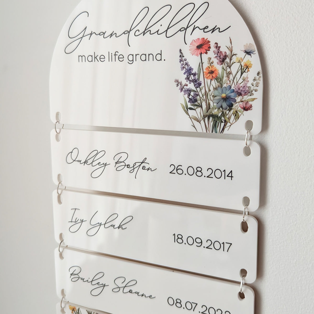 Hanging Family Plaque - Wildflower Design – Strachan Creative