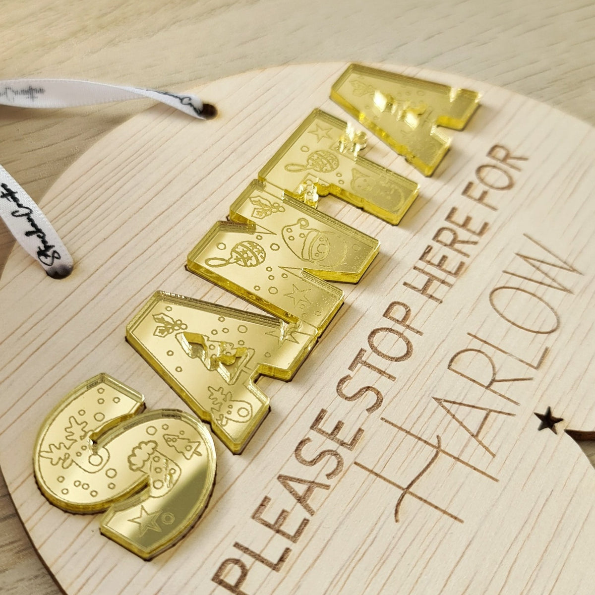 Santa Please Stop Here - Wooden Sign with Acrylic feature – Strachan ...