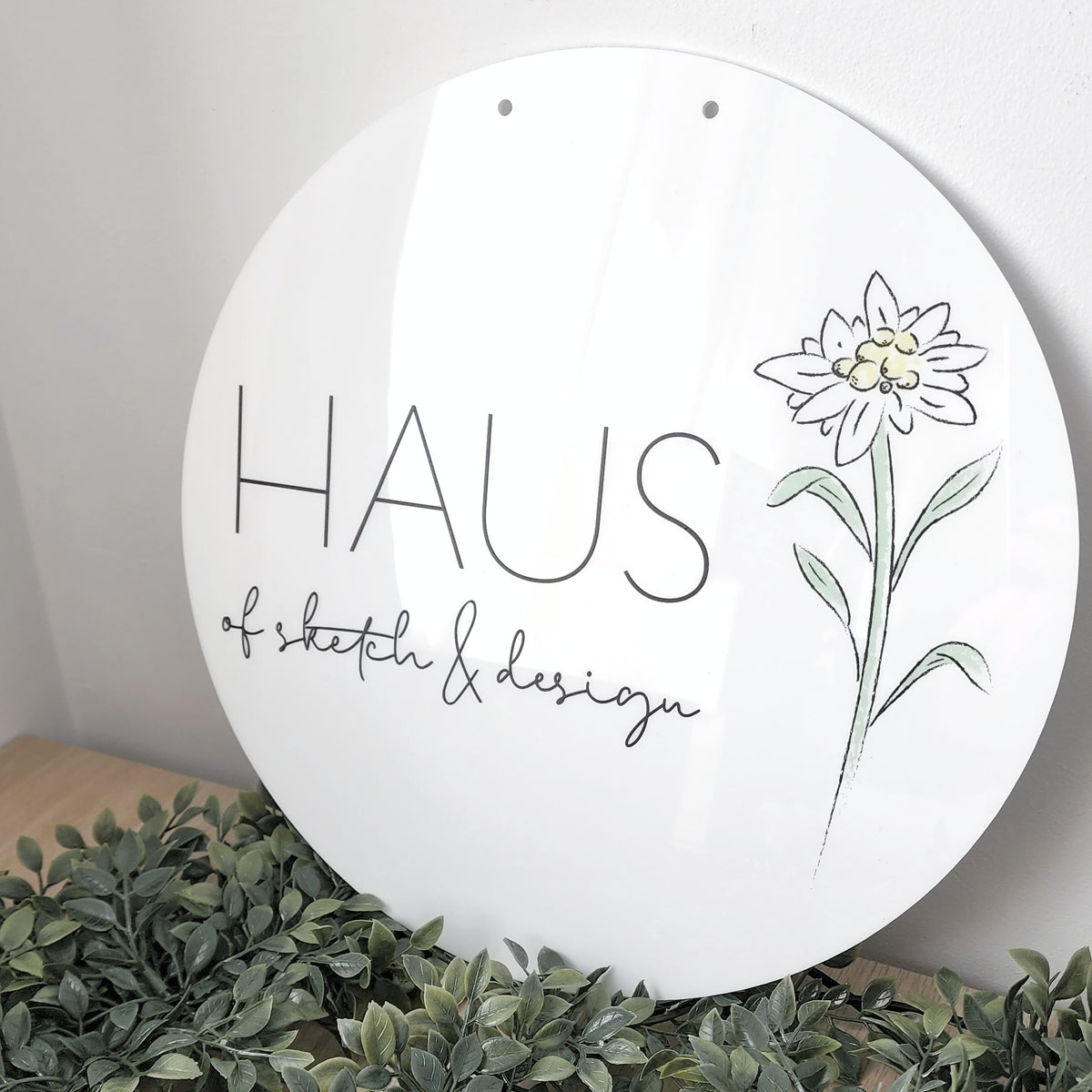 Logo - Round White Acrylic Sign / Plaque – Strachan Creative