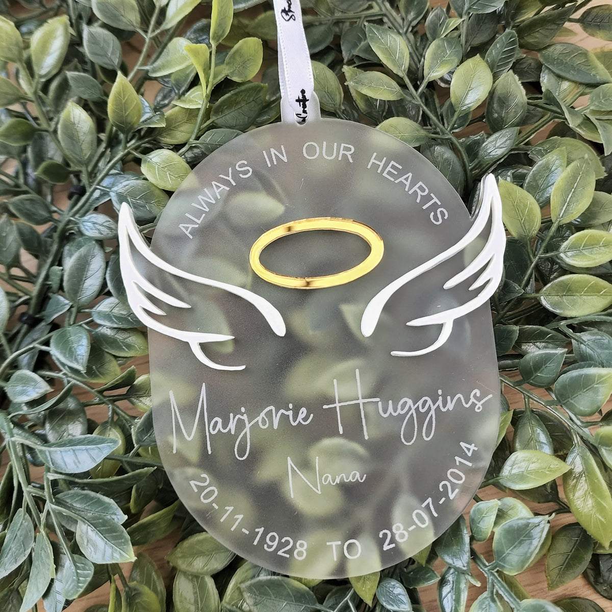 Memorial Decoration with Angel Wings & Halo – Strachan Creative
