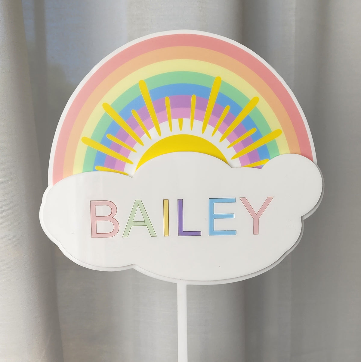2 Layer Cloudy Rainbow Cake Topper – Strachan Creative